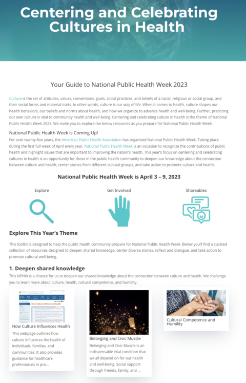 National Public Health Week Toolkit - PHERN
