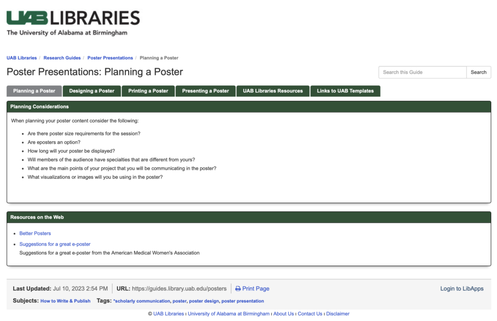 Poster Presentations: Planning a Poster - PHERN