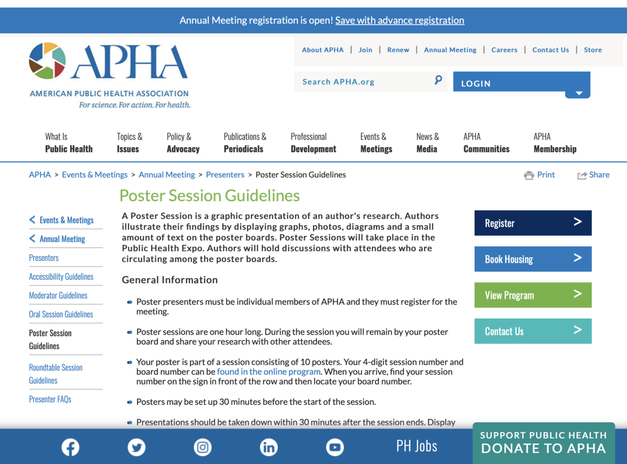 Poster Session Guidelines - PHERN