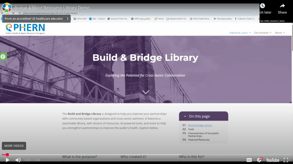 Bridge & Build Resource Library Demo - PHERN